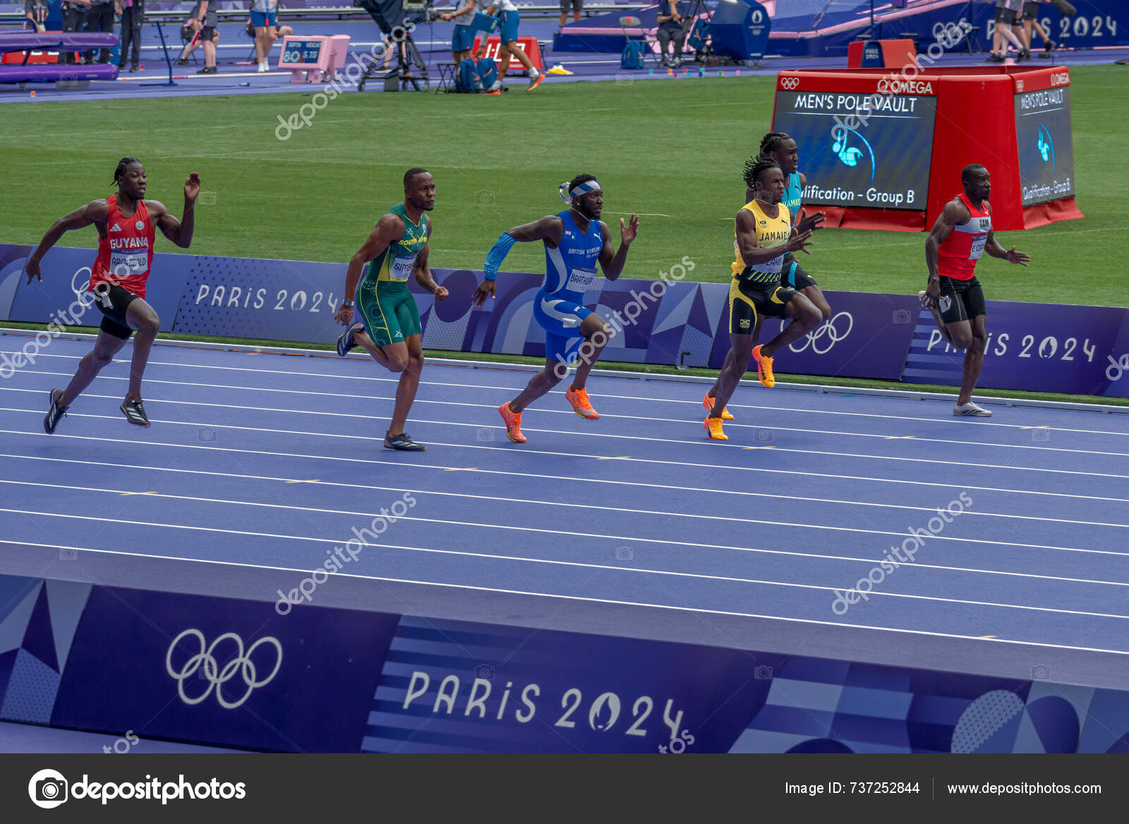 Paris France 2024 Olympic Games Paris 2024 View Men's 100M — Stock Editorial Photo © frlegros ...