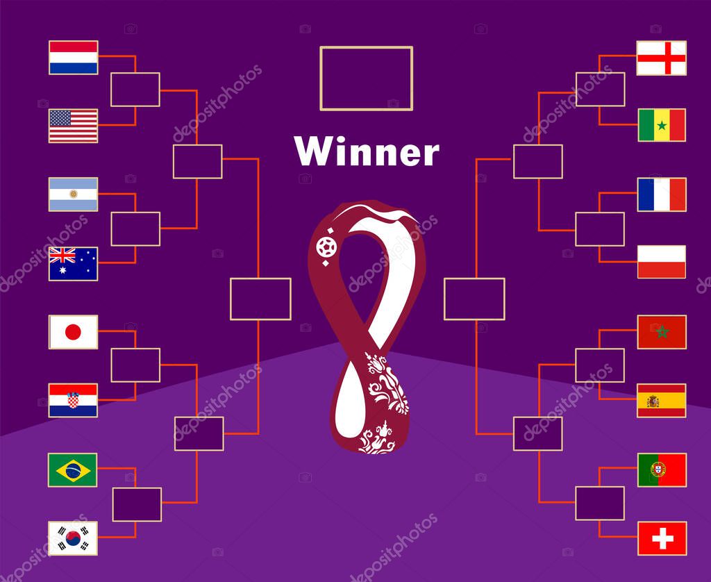Banderas Países Emblema Y Fifa Copa del Mundo Qatar 2022 Logo Diseño ...