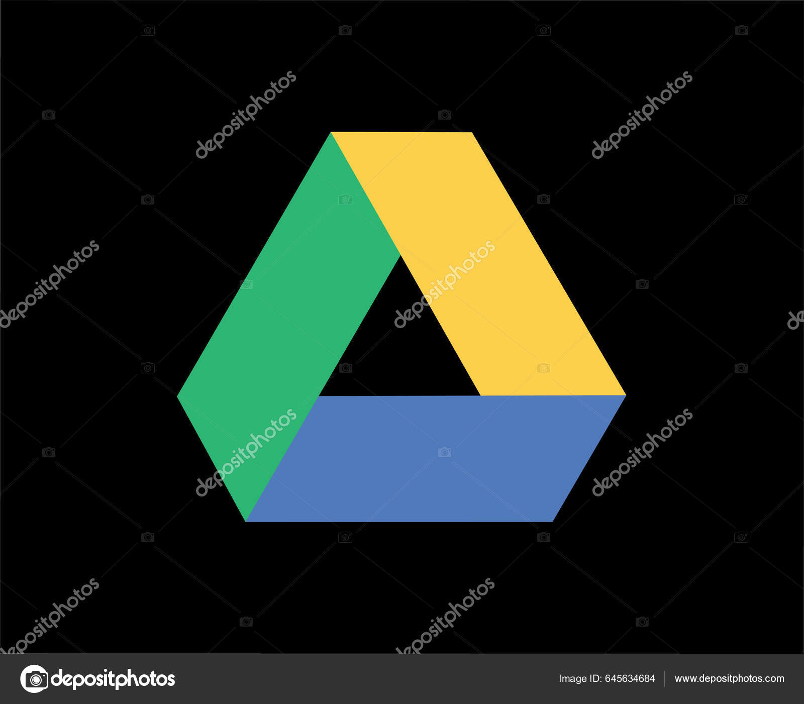 Google Drive Logo Symbol Design Illustration Vector Black Background ...