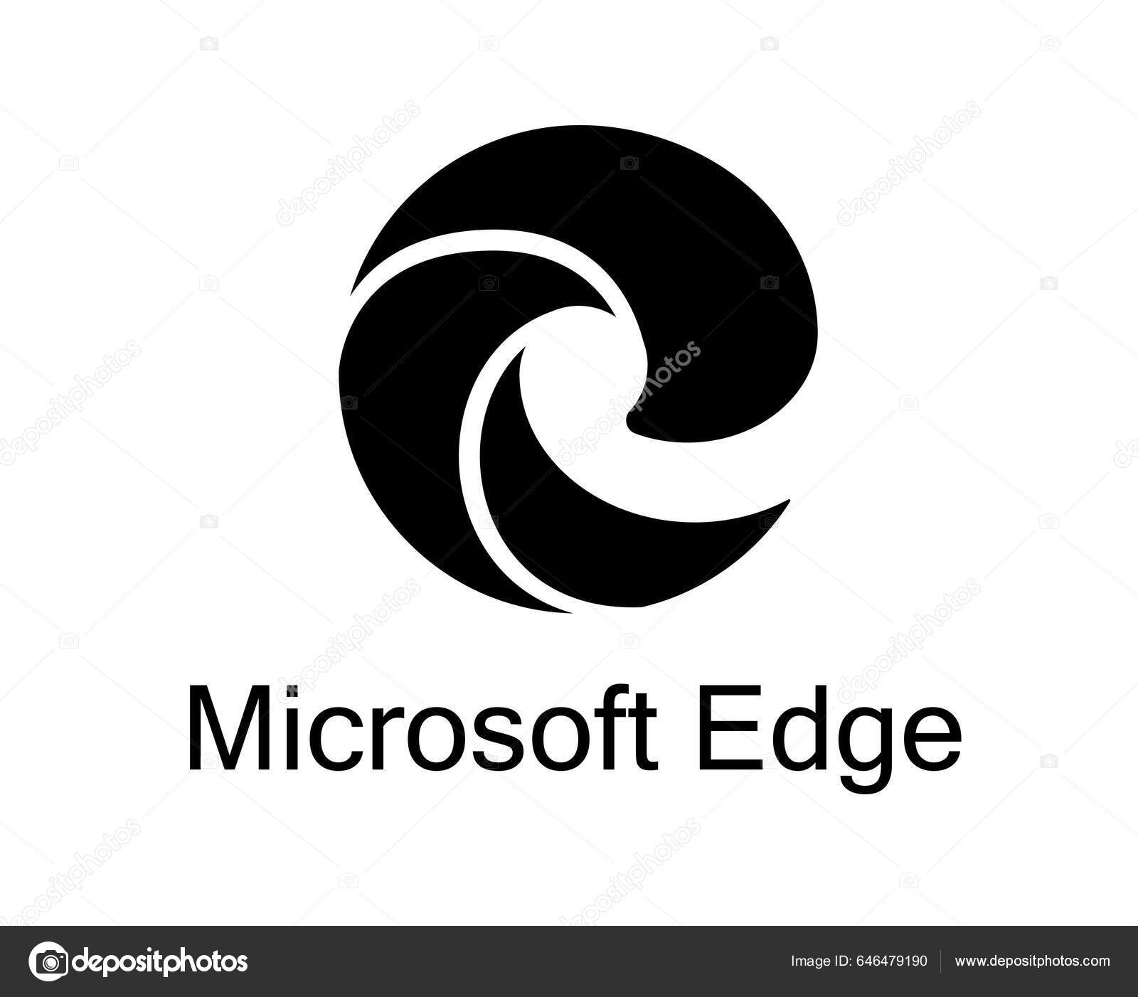 Microsoft Edge Browser Märke Logotyp Symbol Med Namn Svart Design ...
