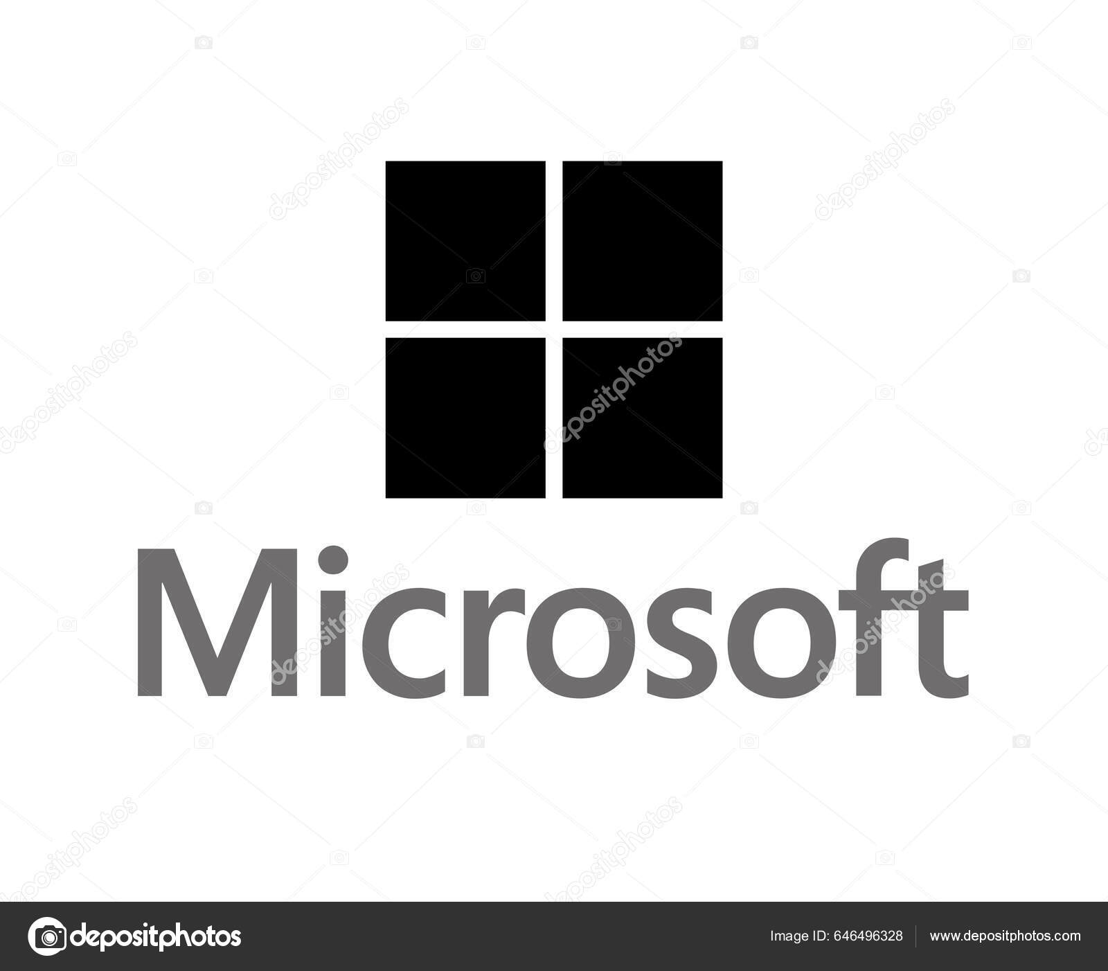 Microsoft Software Brand Logo Symbol Name Black Gray Design Vector ...