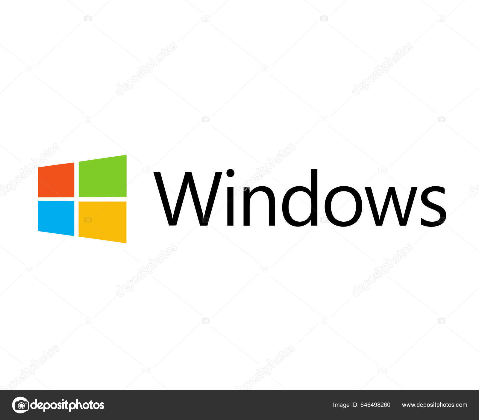 Logotipo Marca Del Símbolo Windows Con Diseño Del Nombre Microsoft ...