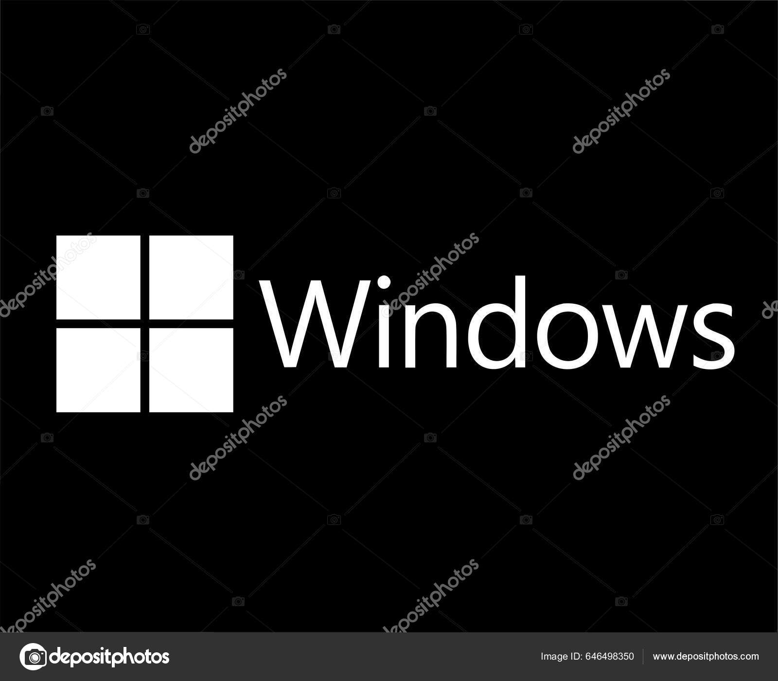 Windows Brand Logo Symbol Name White Design Microsoft Software Vector ...