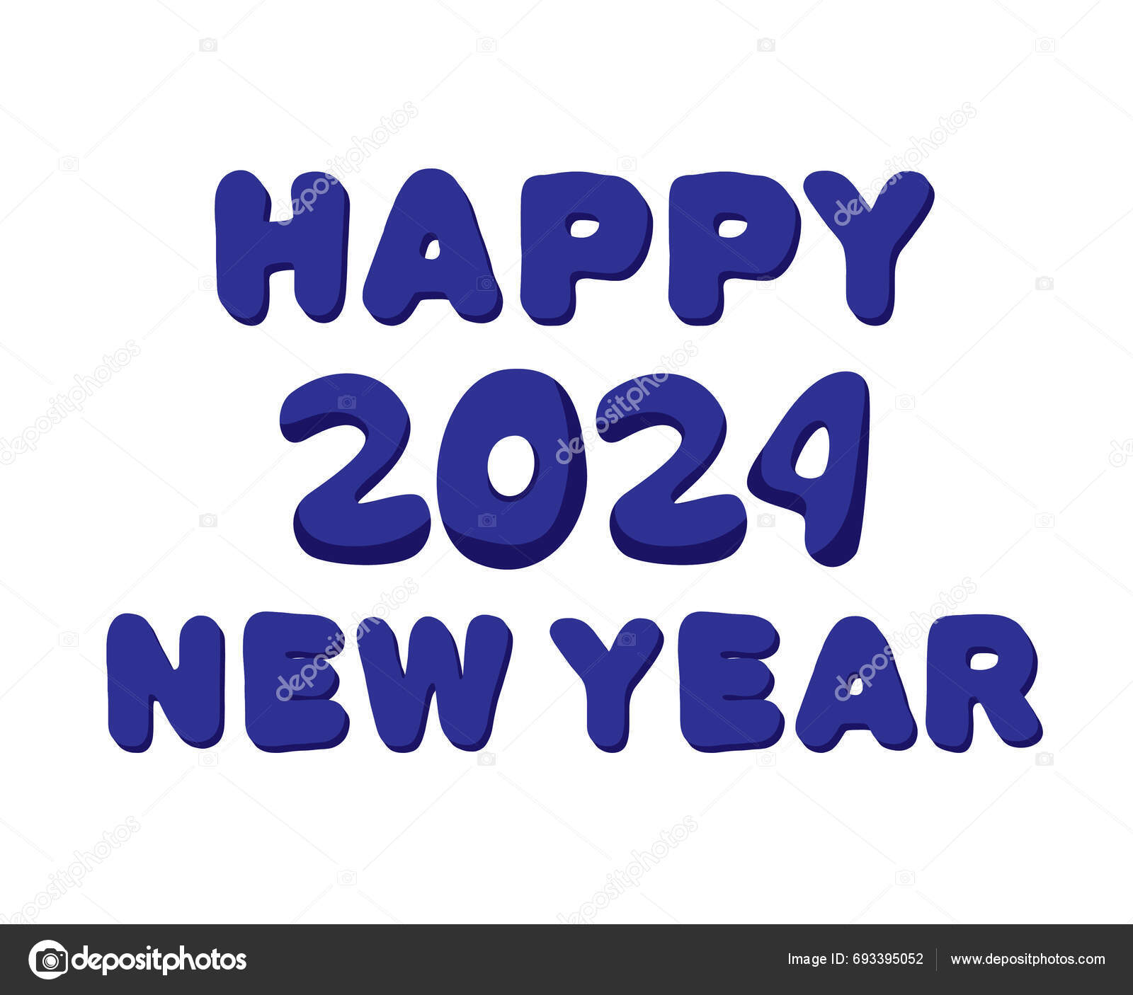 Šťastný Nový Rok 2024 Abstraktní Symbol Symbolu Vektoru Modré Grafiky ...