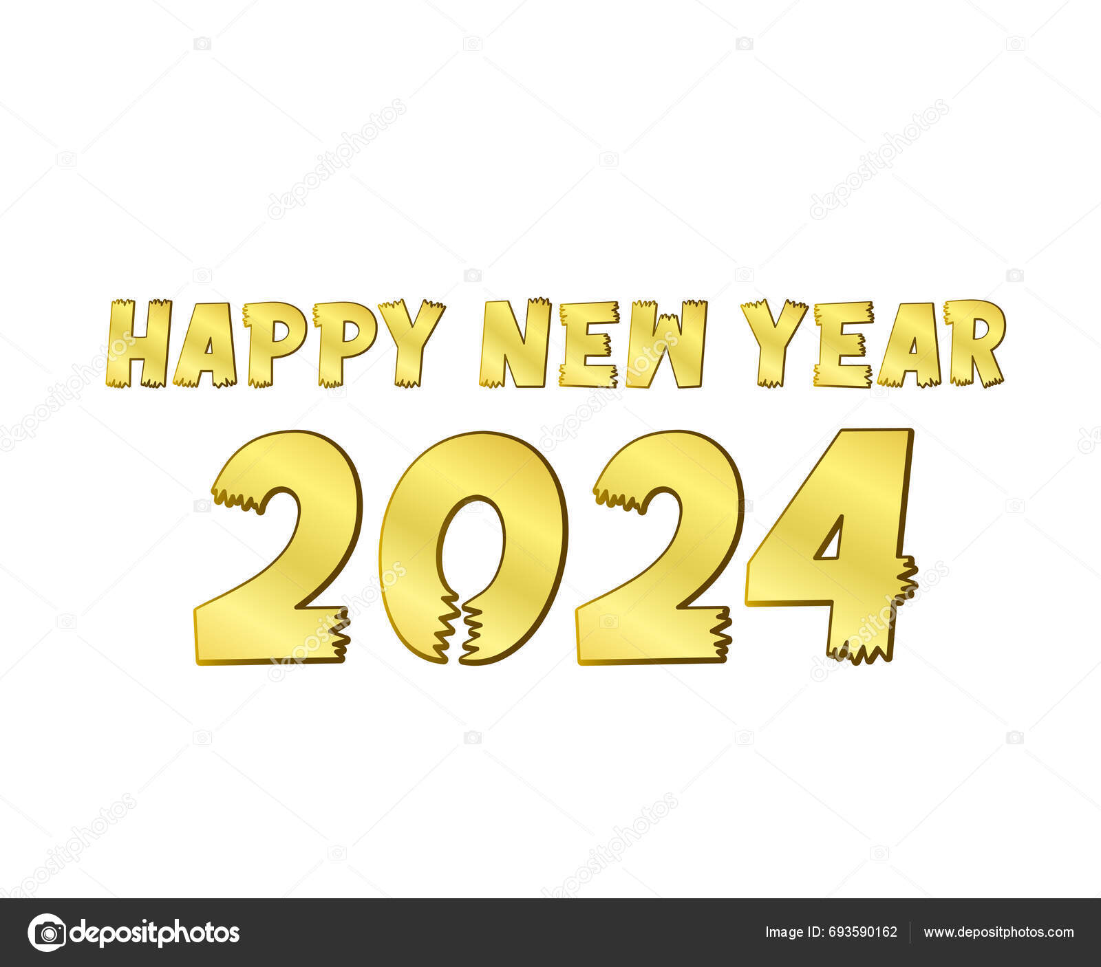 Šťastný Nový Rok 2024 Abstraktní Zlatý Grafický Design Vektorové Logo ...