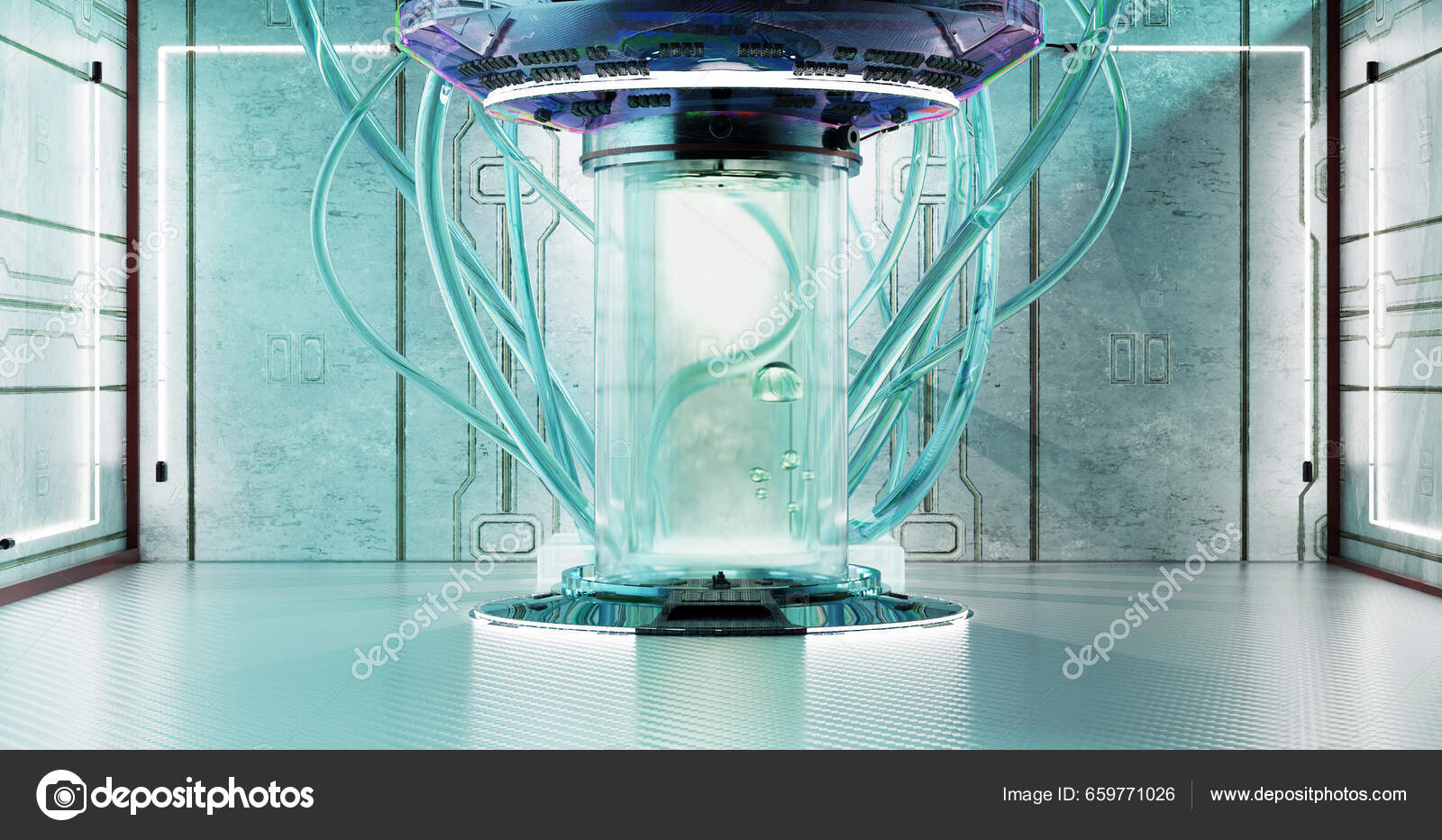 Cryogenic Capsule Hibernation Cryonics Capsules Glass Tube Frozen ...