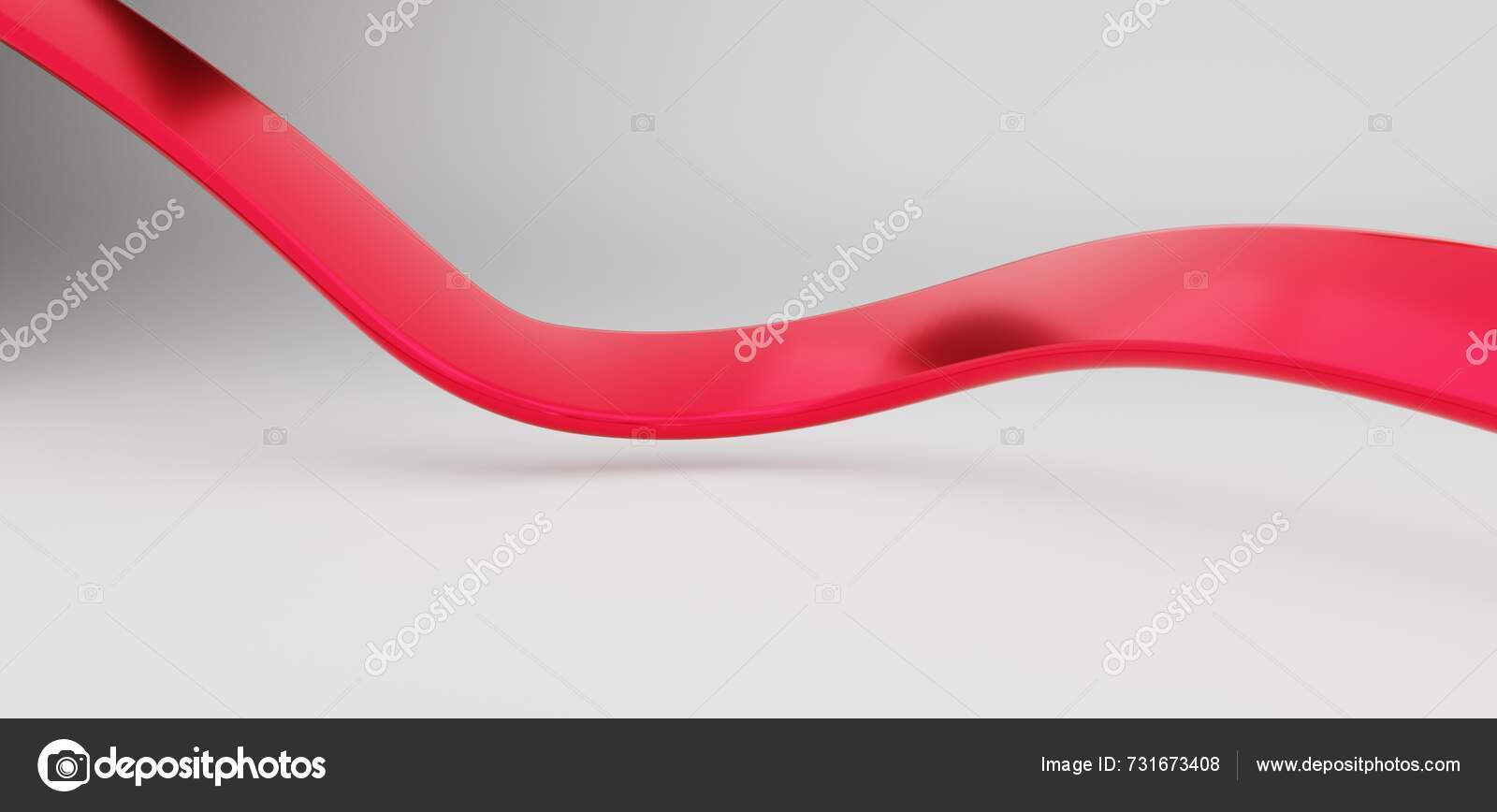 Ribbon Fluttering Shiny White Background Illustration — Stock Photo ...