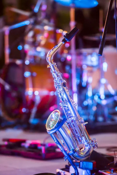 Saxophone Instrument on the Stage - Stock Image - Everypixel