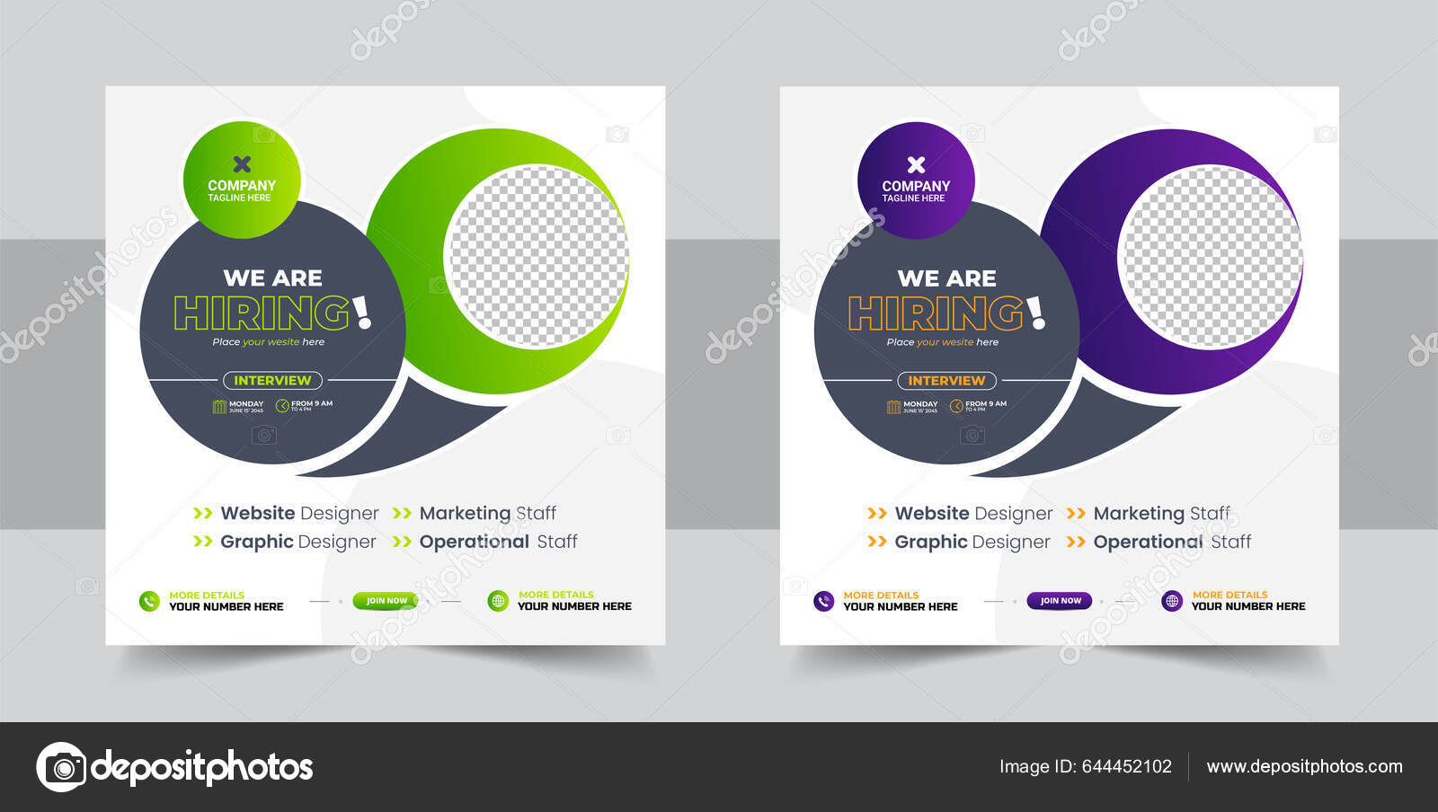 Hiring Job Position Square Banner Social Media Post Vacancy Banner ...