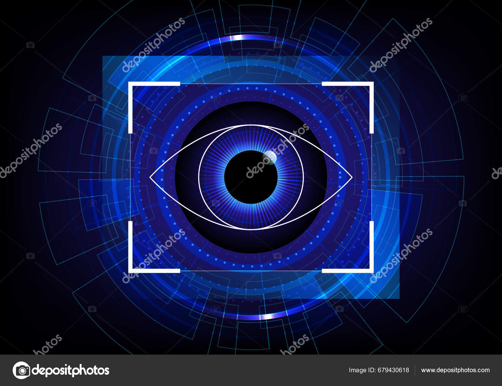 Vector Illustration Technology Eye Detection Abstract Background ...