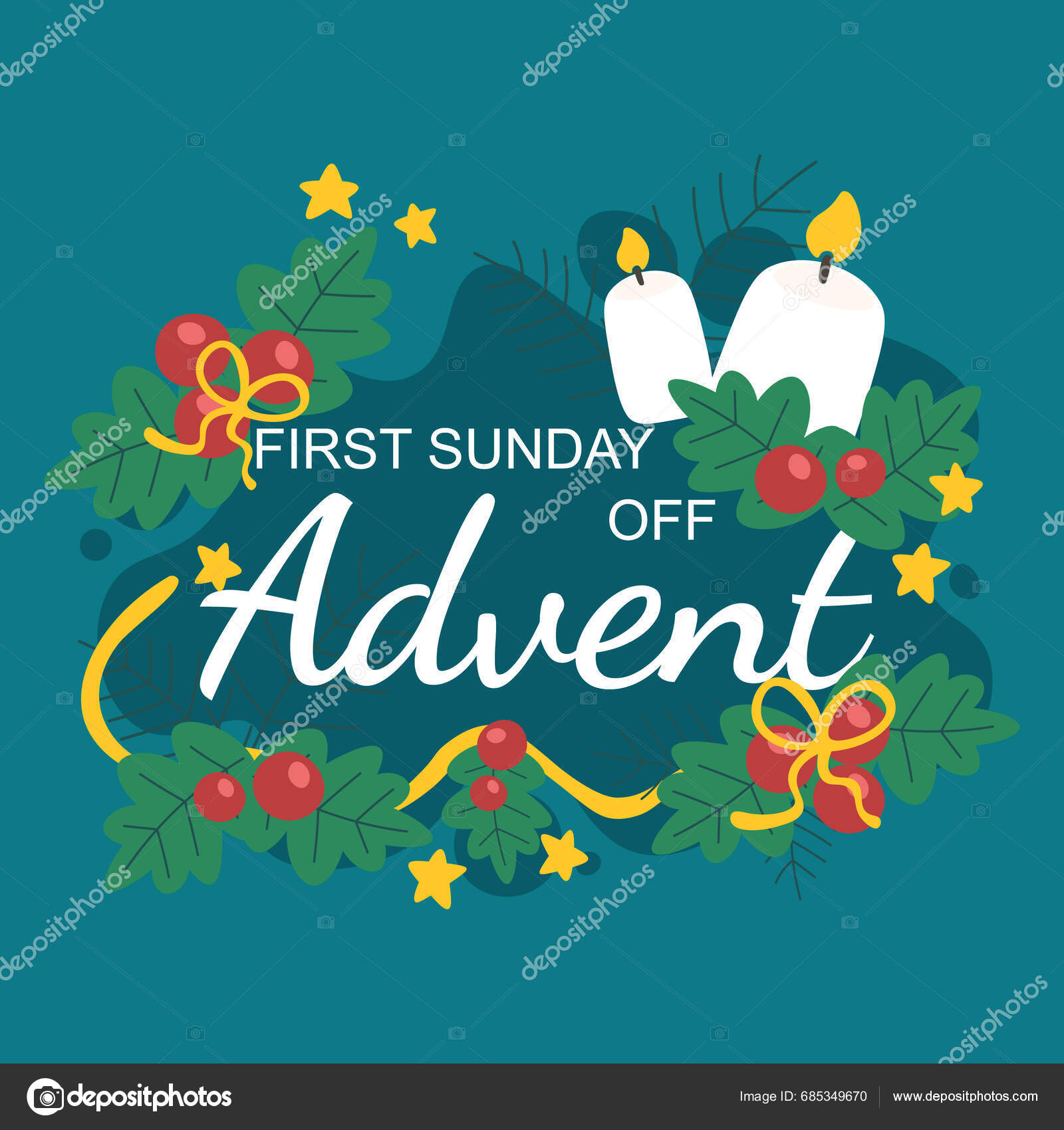 First Sunday Advent Background Vector Illustration Stock Vector by ...