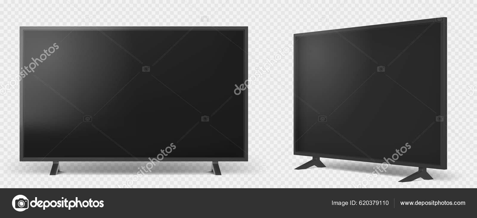 Realista Televisor Aislado Sobre Fondo Transparente Televisor Plano Con ...