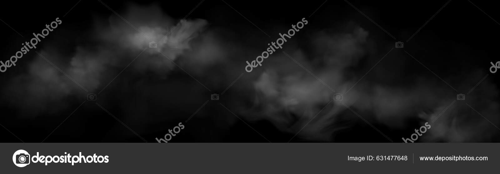 Asap Kabut Awan Putih Pada Latar Belakang Hitam Tekstur Awan Vektor ...