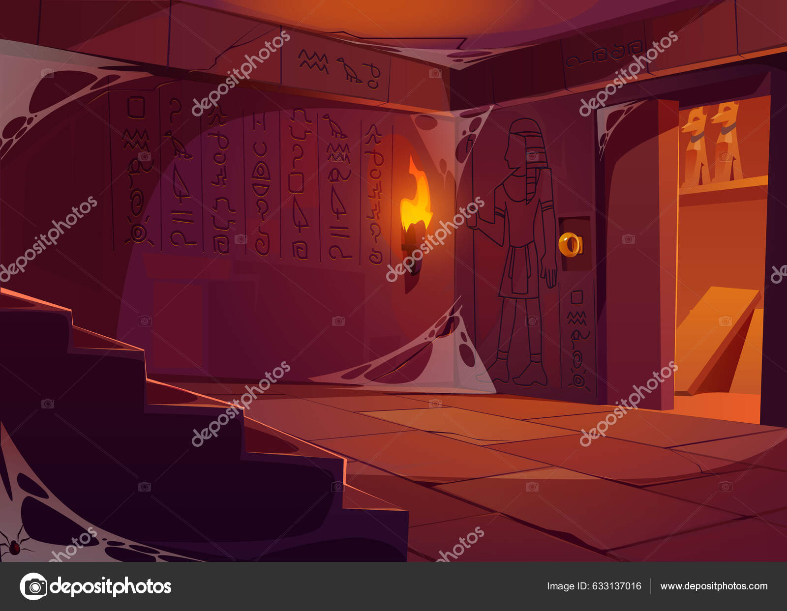 Image vectorielle Ancienne Pyramide Égyptienne Intérieur Trésorerie ...