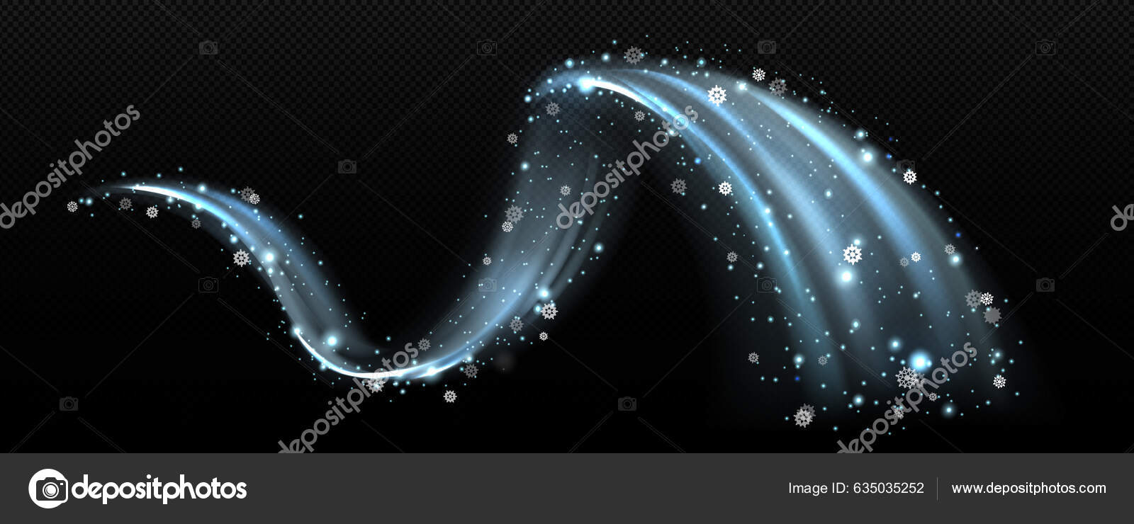 Cold Winter Light Effect Curve Bright Twinkle Line Wind Blow Stock ...