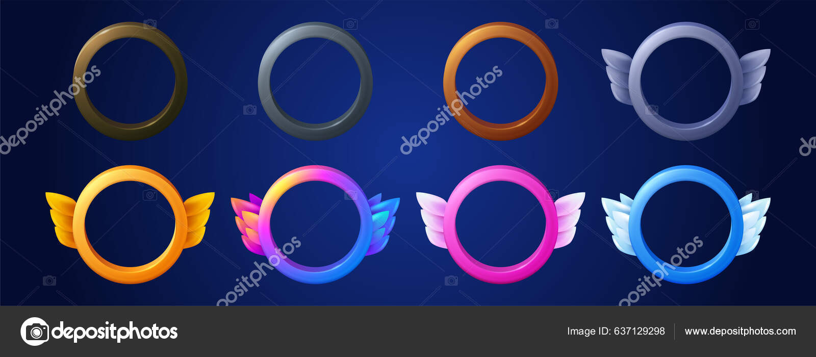 Cartoon Set Avatar Frames Isolated Background Vector Illustration ...