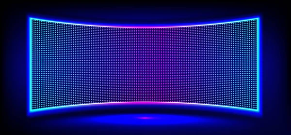 Led Light Portal Perspective Grid Background Vector Realistic ...