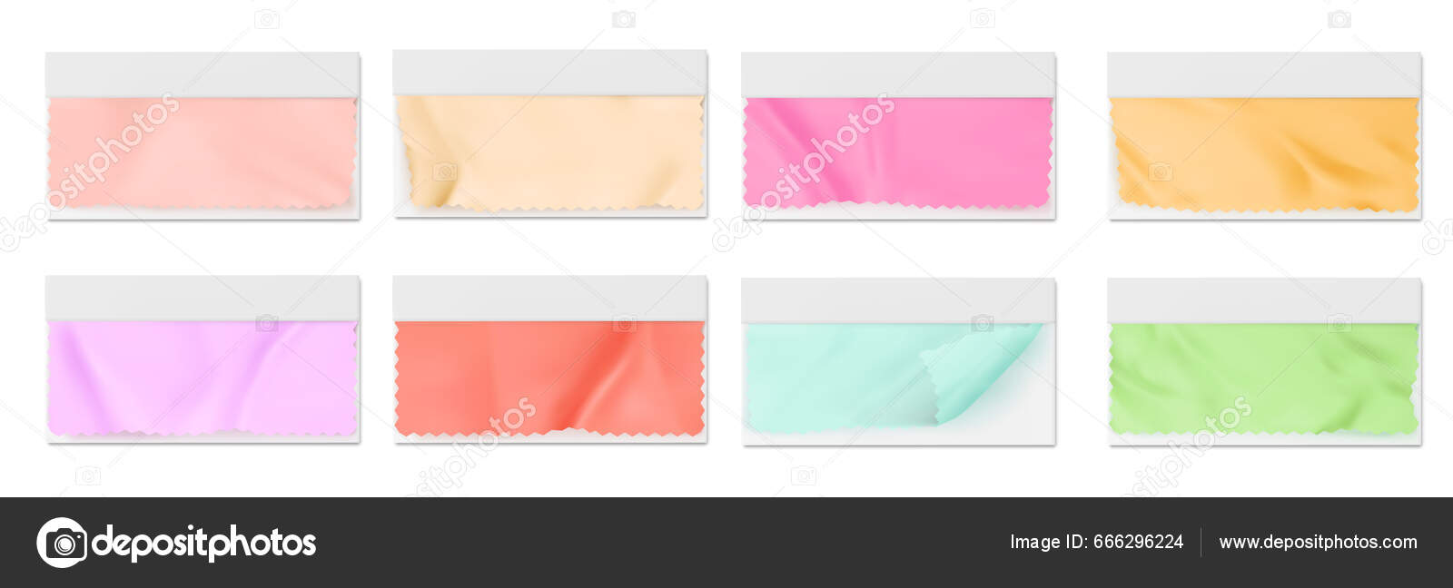 Realistic Fabric Swatch Color Sample Vector Mockup Textile Texture ...