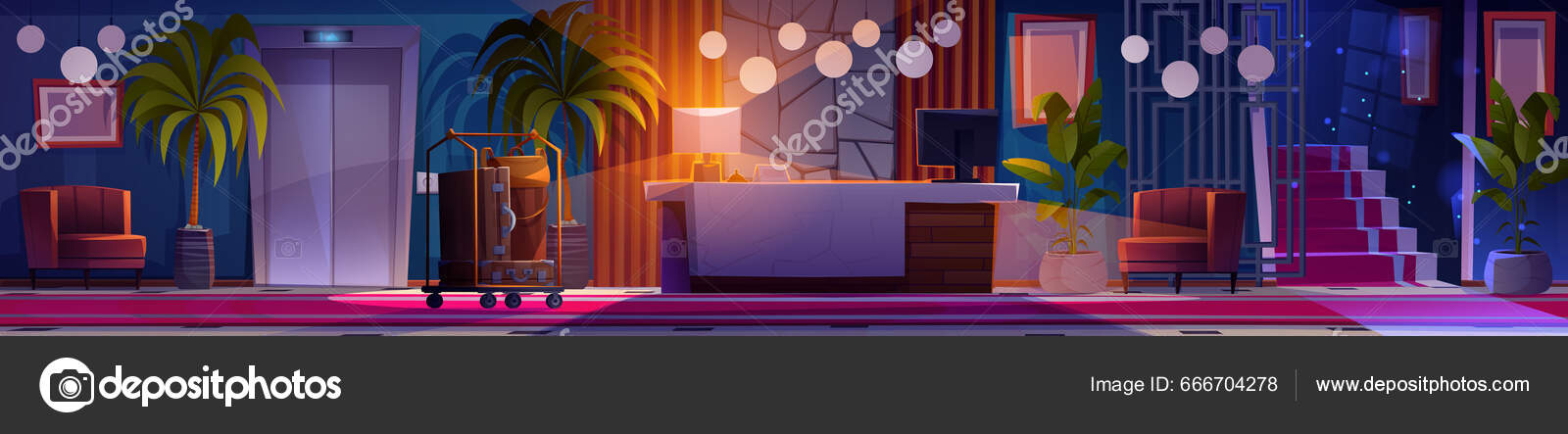 Cartoon Background Scene Hallway