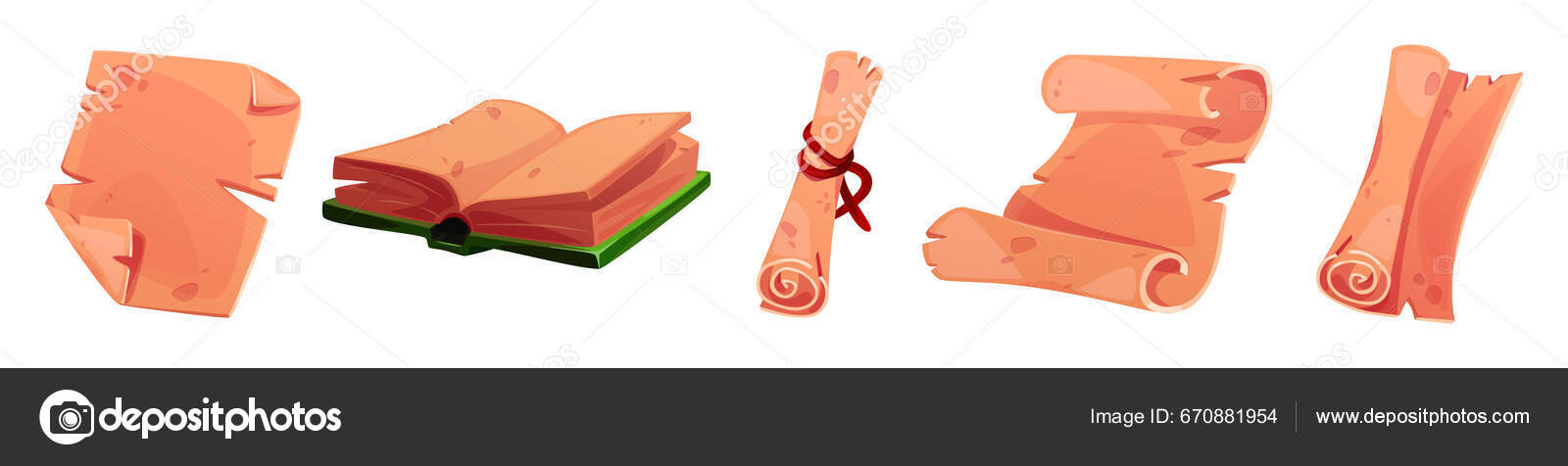 Image vectorielle Parchemin Jeu Magique Livre Illustration Vectorielle ...