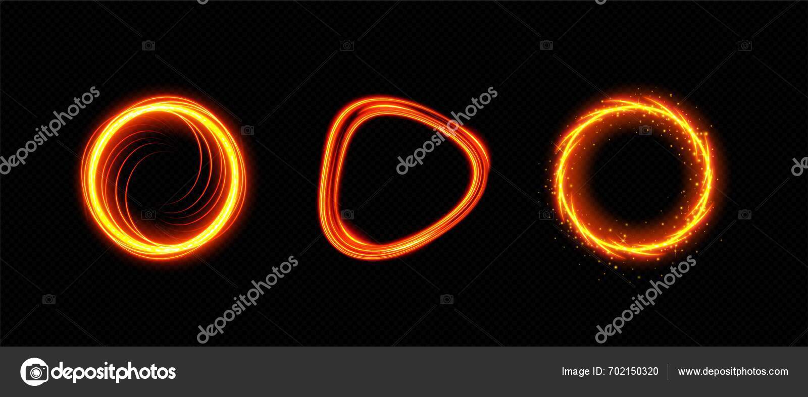 Fire Circle Triangle Magic Portal Flare Sparkles Realistic Vector ...
