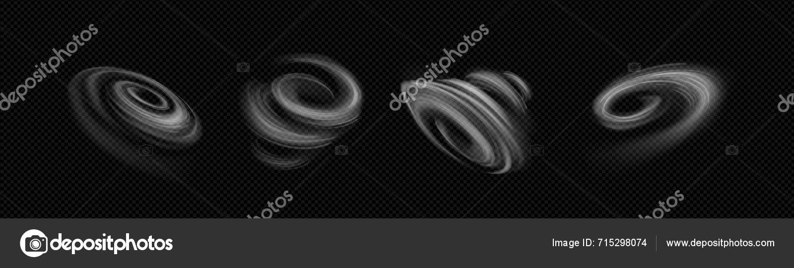 Pusaran Angin Diatur Terisolasi Pada Latar Belakang Transparan Vektor ...