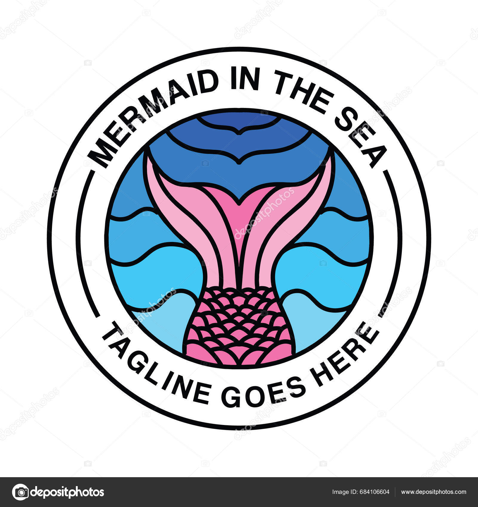 Mermaid Logo Vector Graphic Design Illustration Badge Emblem Symbol ...
