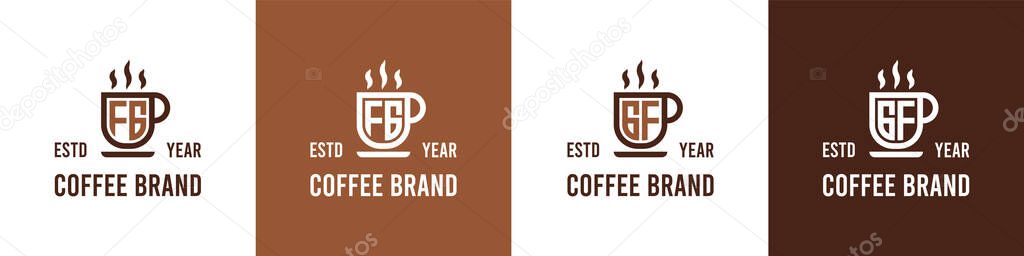Letra FG y GF Coffee Logo, adecuado para cualquier negocio relacionado ...