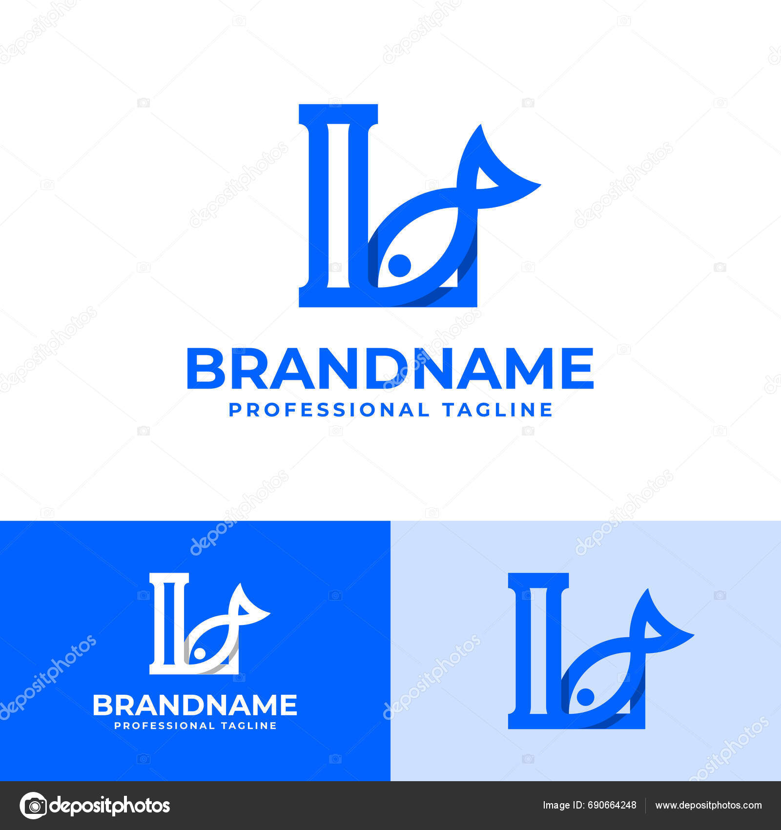 Letter Fish Logo Suitable Business Related Fish Initial Stock Vector by ...