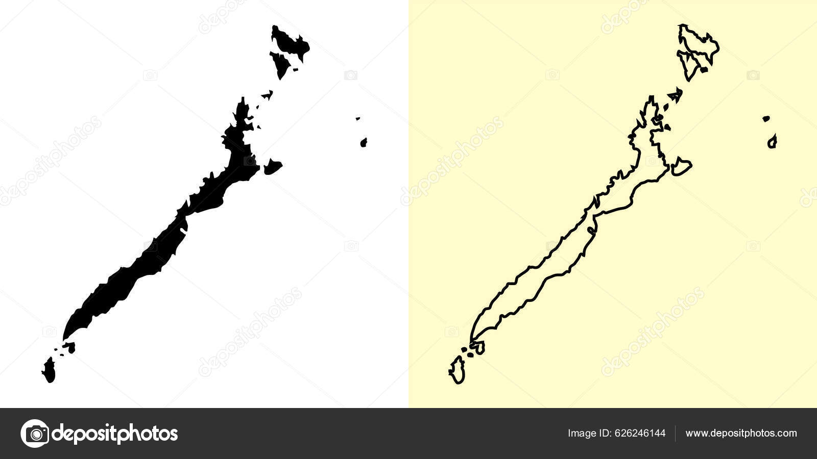 Palawan Map Philippines Asia Filled Outline Map Designs Vector ...