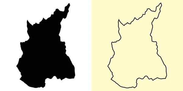 Ratanakiri map, Cambodia, Asia. Filled and outline map designs. Vector ...