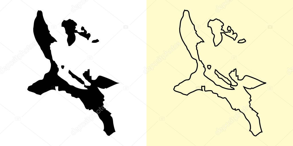 Quezon map, Philippines, Asia. Filled and outline map designs. Vector ...