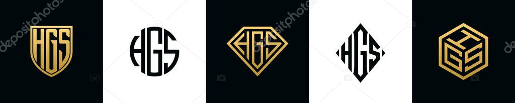 Initial letters HGS logo designs Bundle. This collection incorporated ...