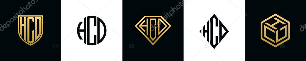 Letras iniciales HCD logo designs Bundle. Esta colección incorporada ...