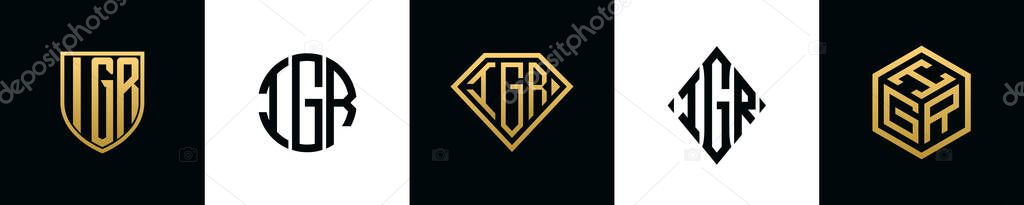 Letras iniciales IGR logo designs Bundle. Esta colección incorporada ...