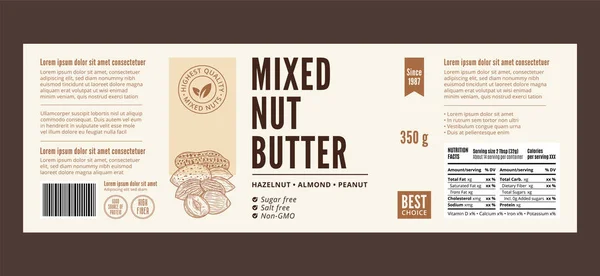 Vector Mixed Nut Butter Label Mixed Nut Butter Packaging Design Stock ... Vector Mixed Nut Butter Label Mixed Nut Butter Packaging Design Stock ...