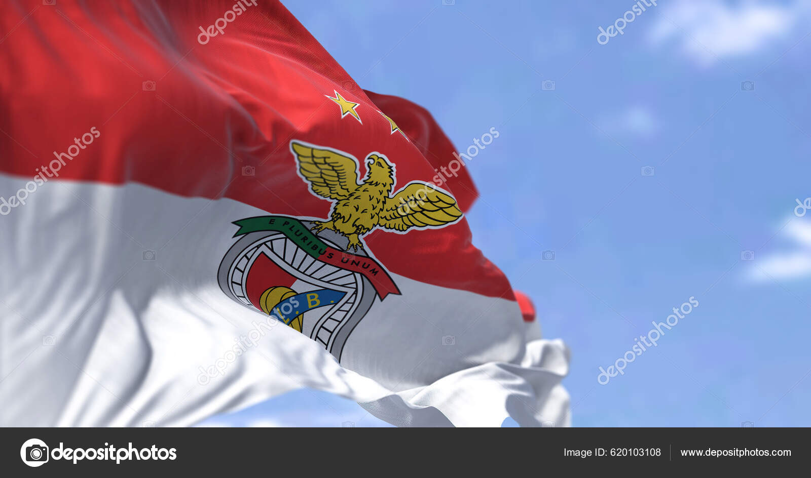 Lisboa Oct 2022 Bandera Slb Benfica Ondeando Viento Benfica Club — Foto ...
