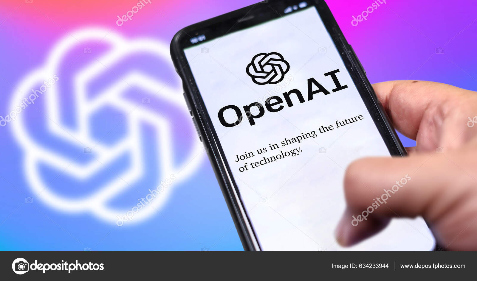 San Francisco Dec 2022 Hand Holding Phone Openai Website Screen — Foto ... San Francisco Dec 2022 Hand Holding Phone Openai Website Screen — Foto ...