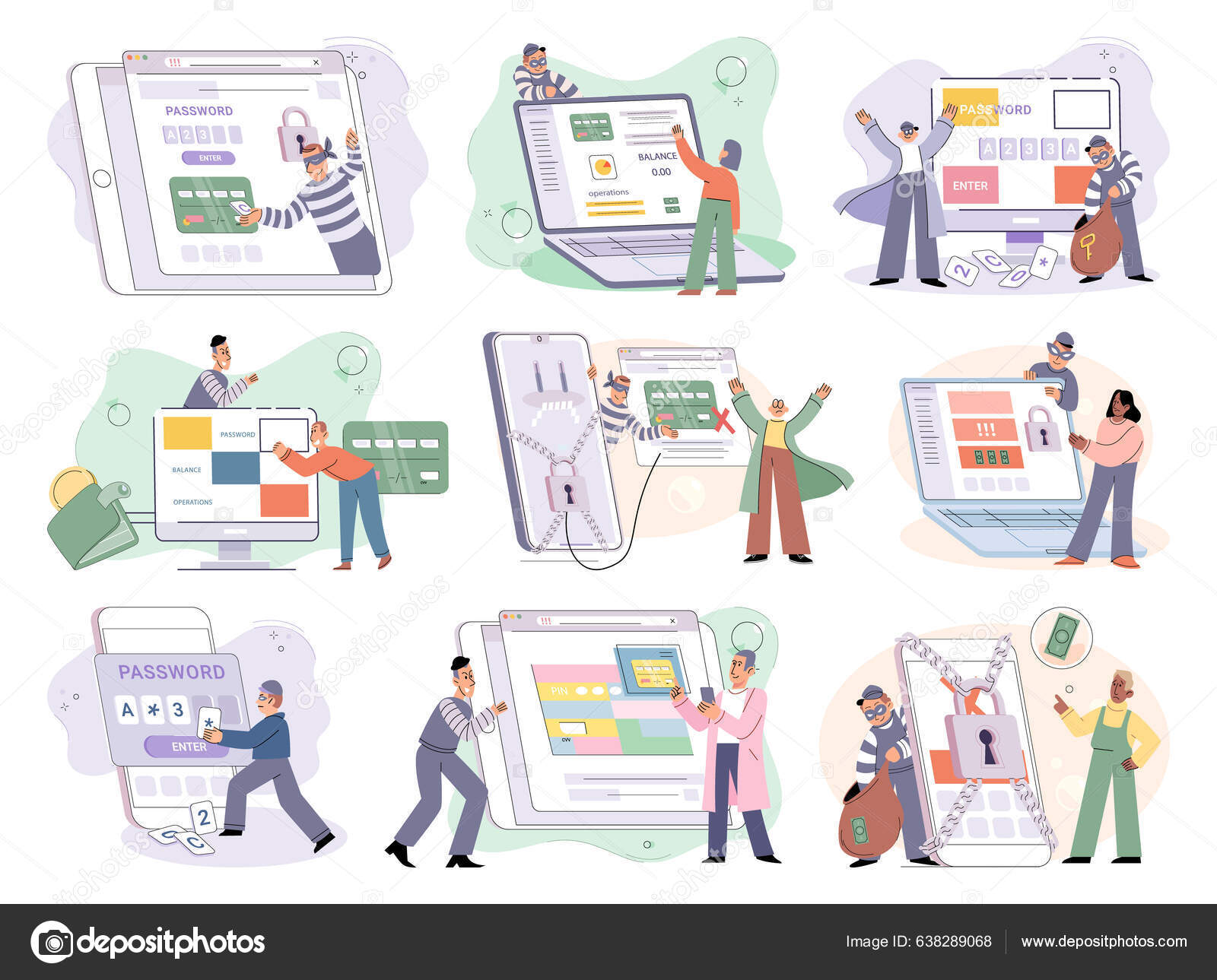 Concept Hacker Attack Fraud Investigation Internet Phishing Attack ...