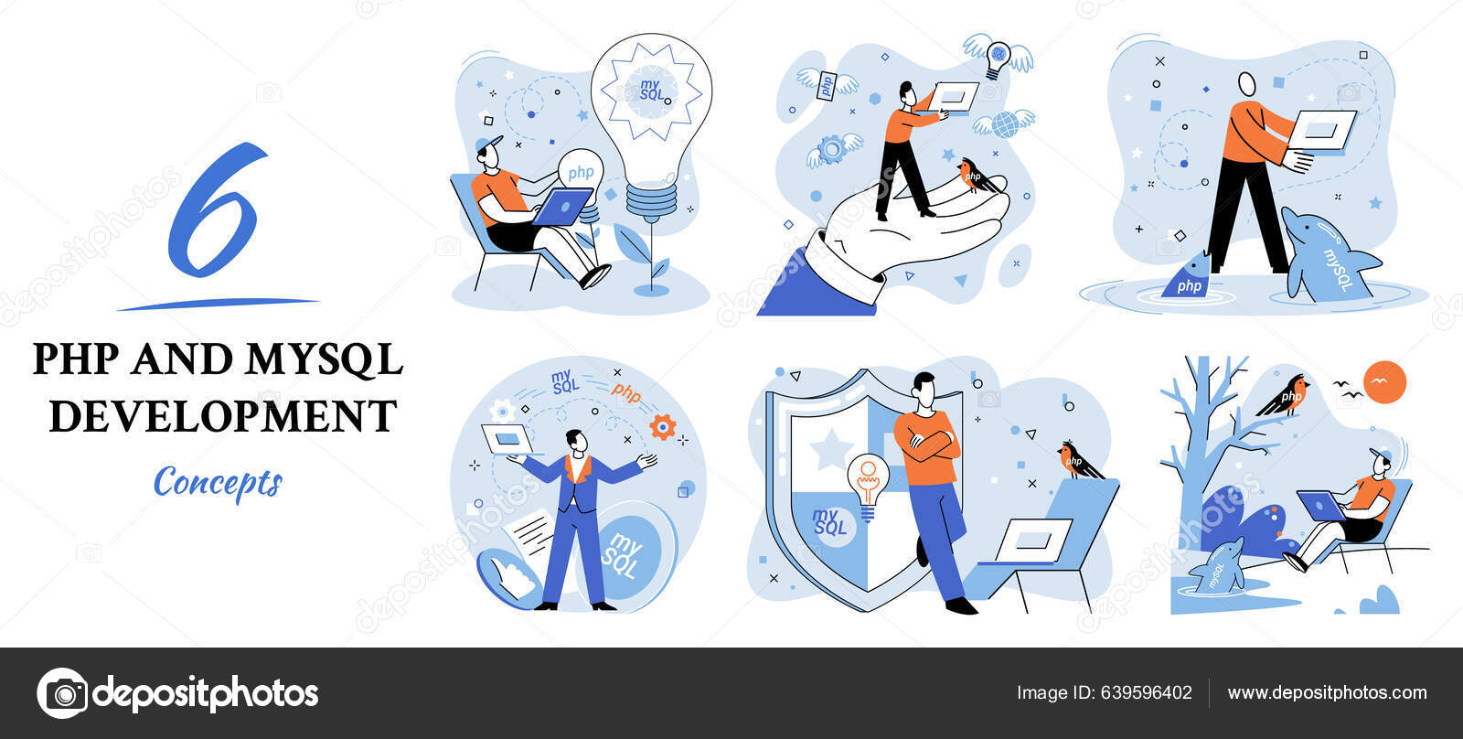 Php Mysql Development Metaphor Software Website Developer Computer Programmer Service Stock ...