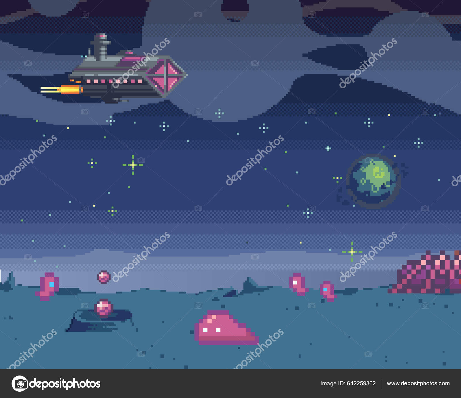 8 Bit Space Background