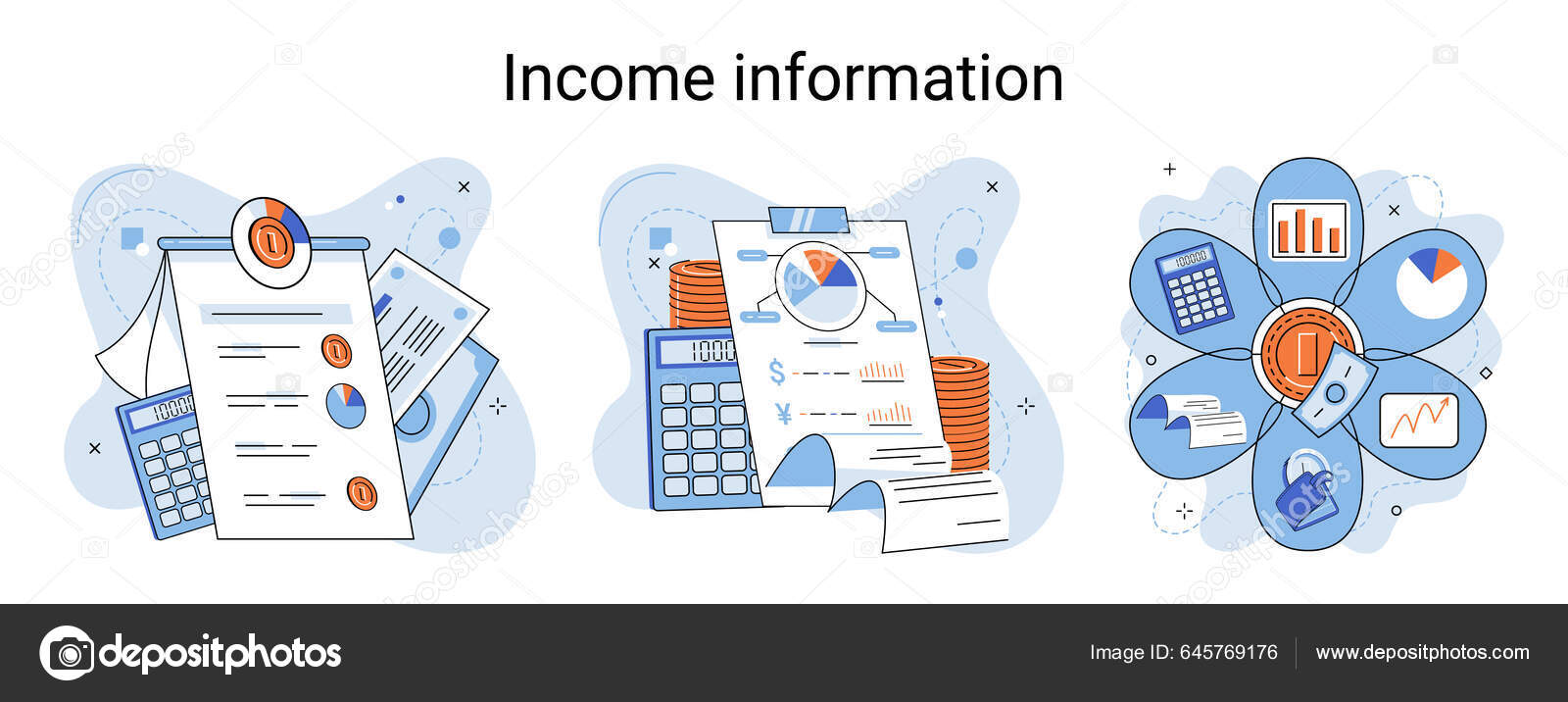 Income Information Vector Set Business Profitability Indicator ...