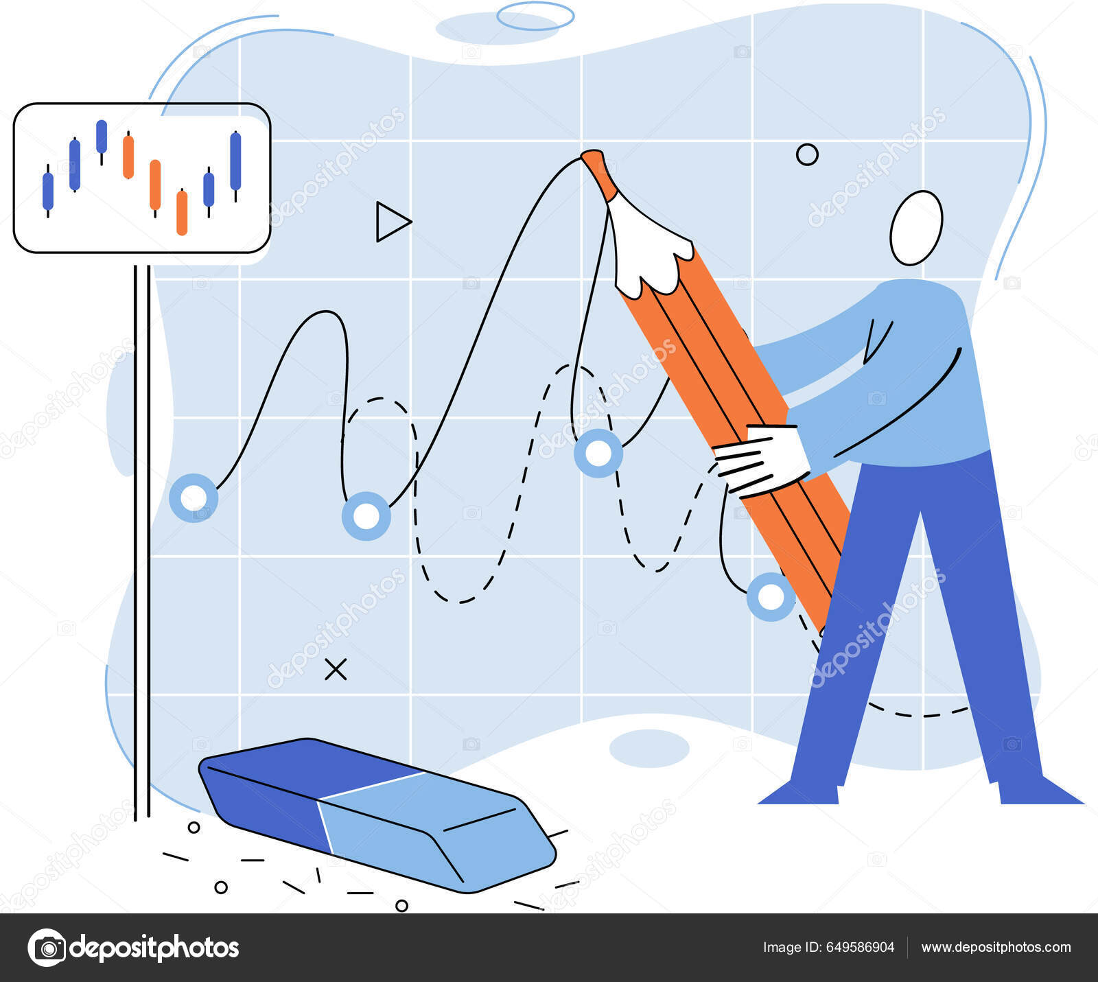 Stock Market Manipulation Concepts Set Change Business Graph Indicator ...