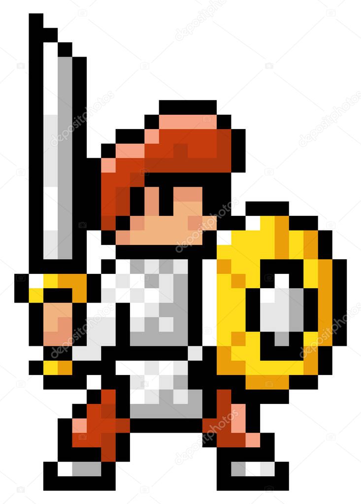 Carácter Píxel Vectorial Pixel Estilo Arte Ilustración Pixel Man Con Vector de stock por ...