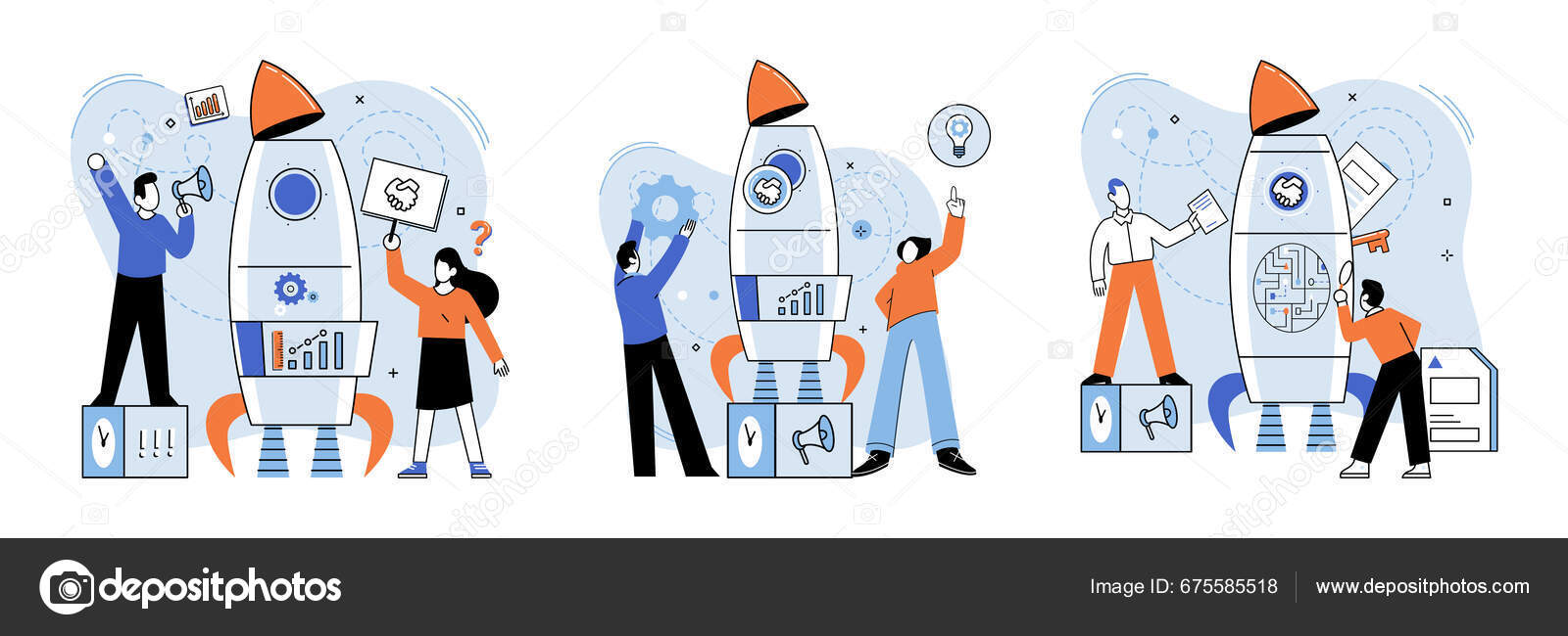 Team Solving Complex Problems Teamwork Vector Illustration Metaphor Collective Brainstorm Stock ...