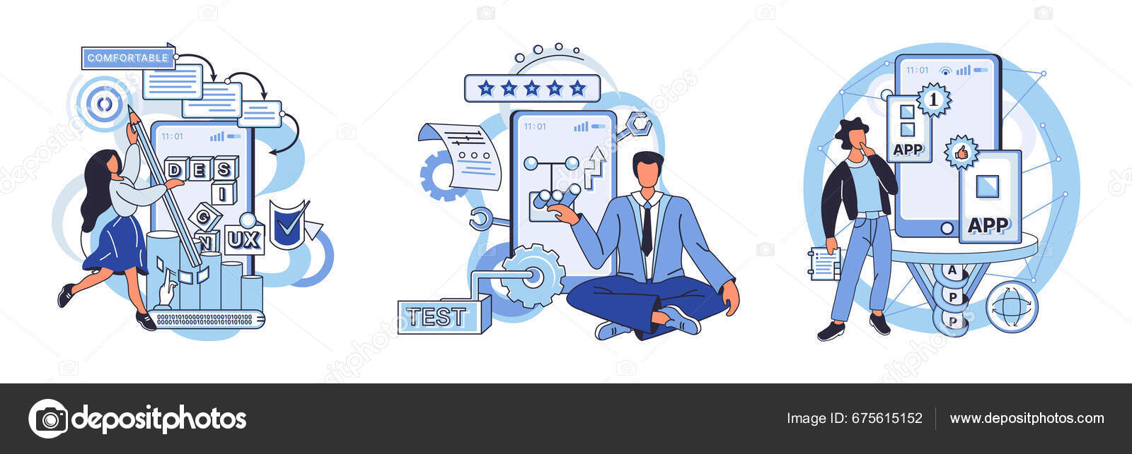 Application Testing Metaphor Vector Illustration Software Testing