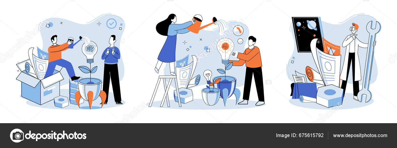 Successful Project Launch Vector Illustration Project Launch Startup ...