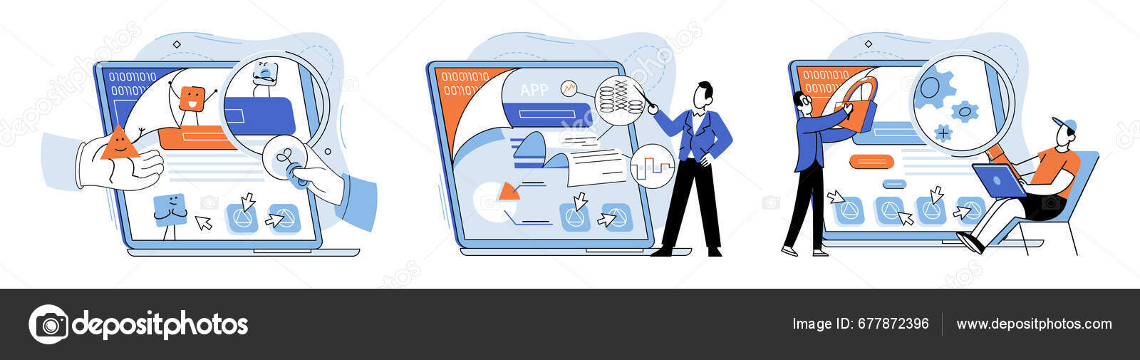 Application Testing Metaphor Vector Illustration Software Testing Sweep Keeps Software Stock