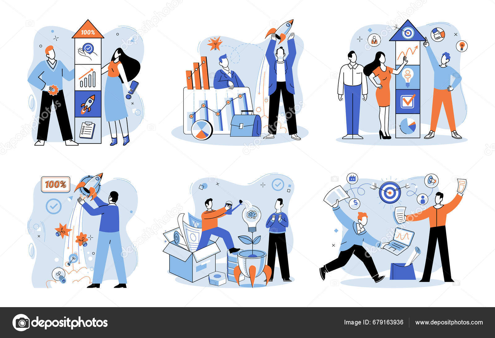 Successful Project Launch Vector Illustration Project Launch Maiden ...