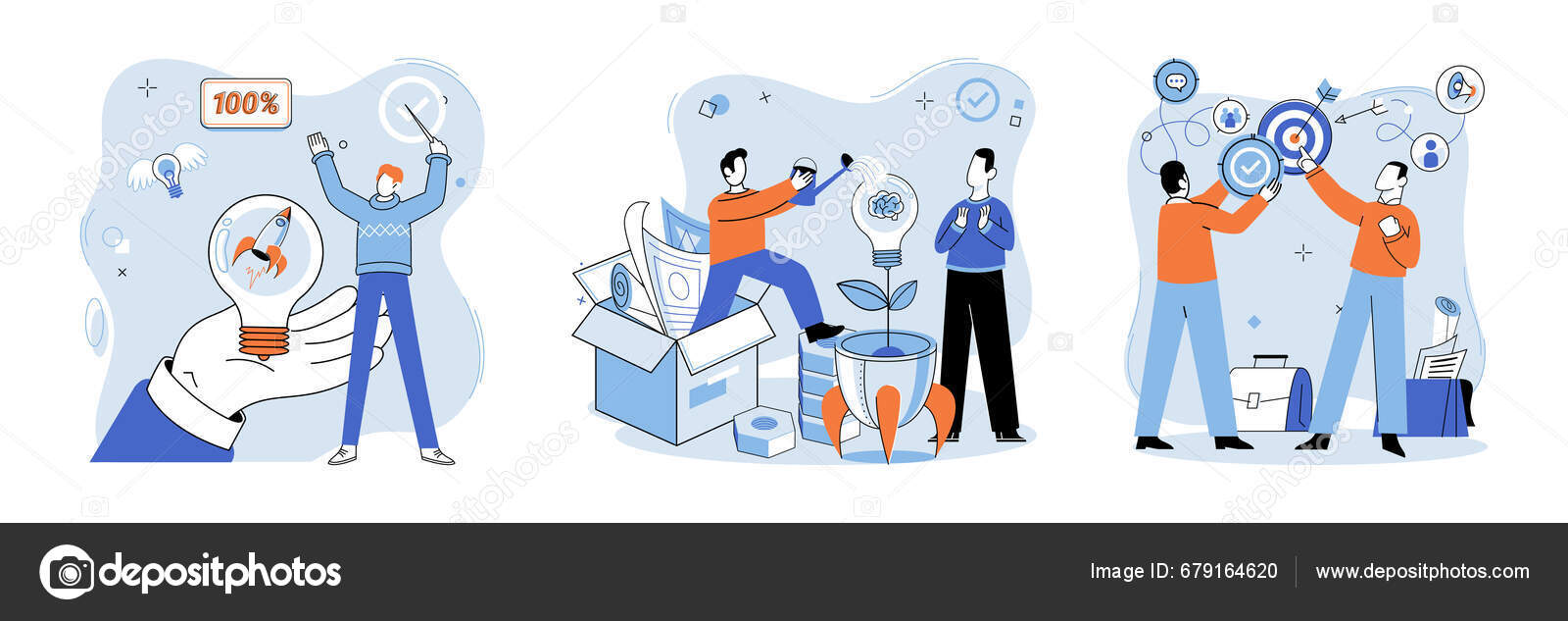 Successful Project Launch Vector Illustration Development Project Idea ...